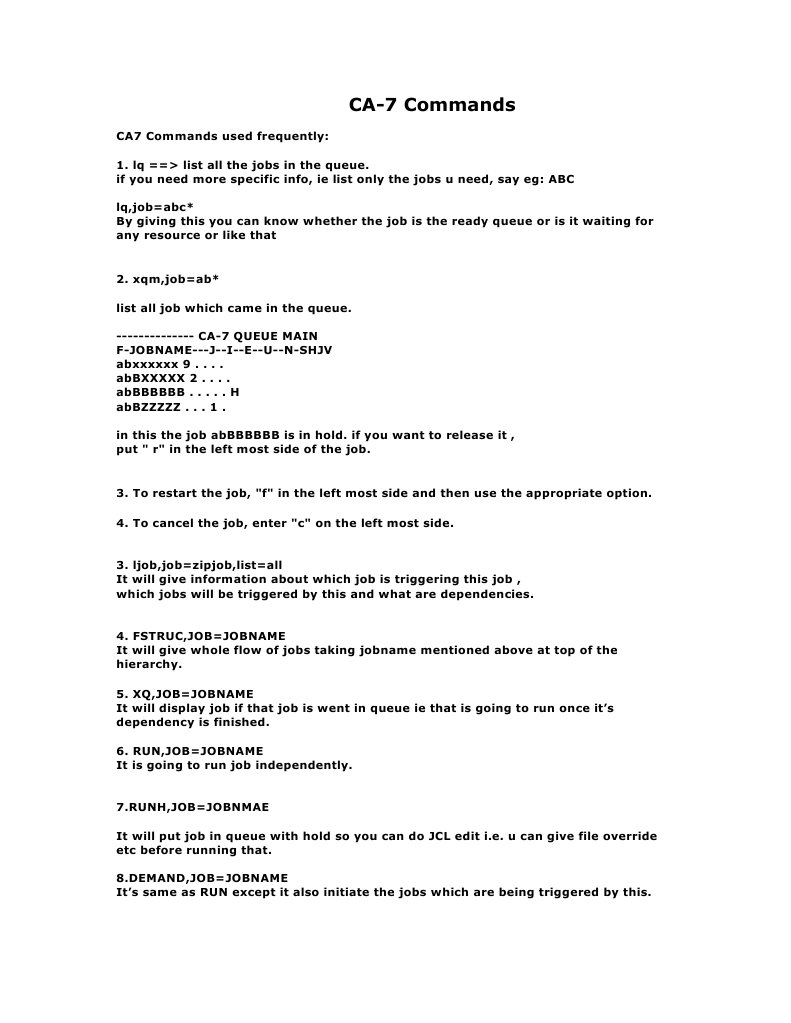 Ca7 Commands Used Frequently Computer Architecture Computing