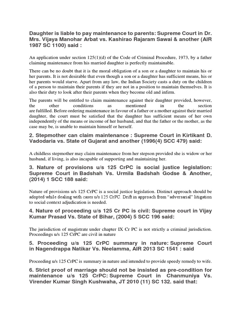 Section 125 CRPC | Wife | Marriage | Free 30-day Trial | Scribd