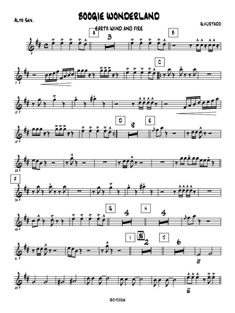 Boogie Wonderland - Alto Sax. | PDF