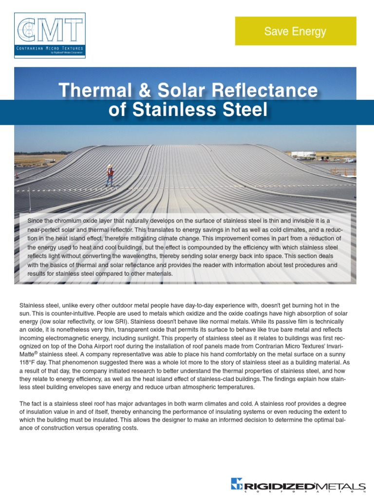 SolarReflectance Stainless Steel | PDF | Atmosphere Of Earth | Infrared