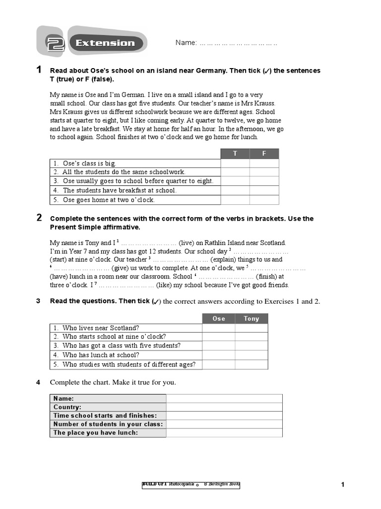 Unit 2 Reading Comprehension Grammar Writing Pdf