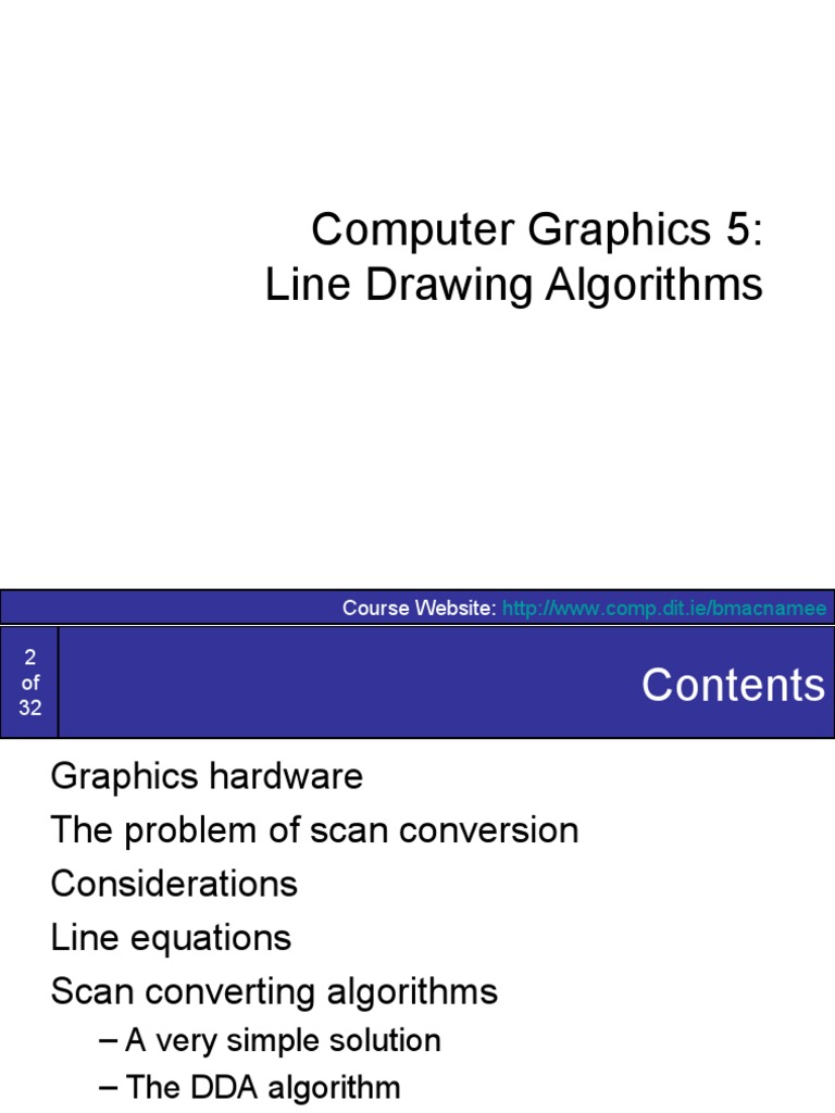 Computer Graphics 5: Line Drawing Algorithms: Course Website | PDF ...