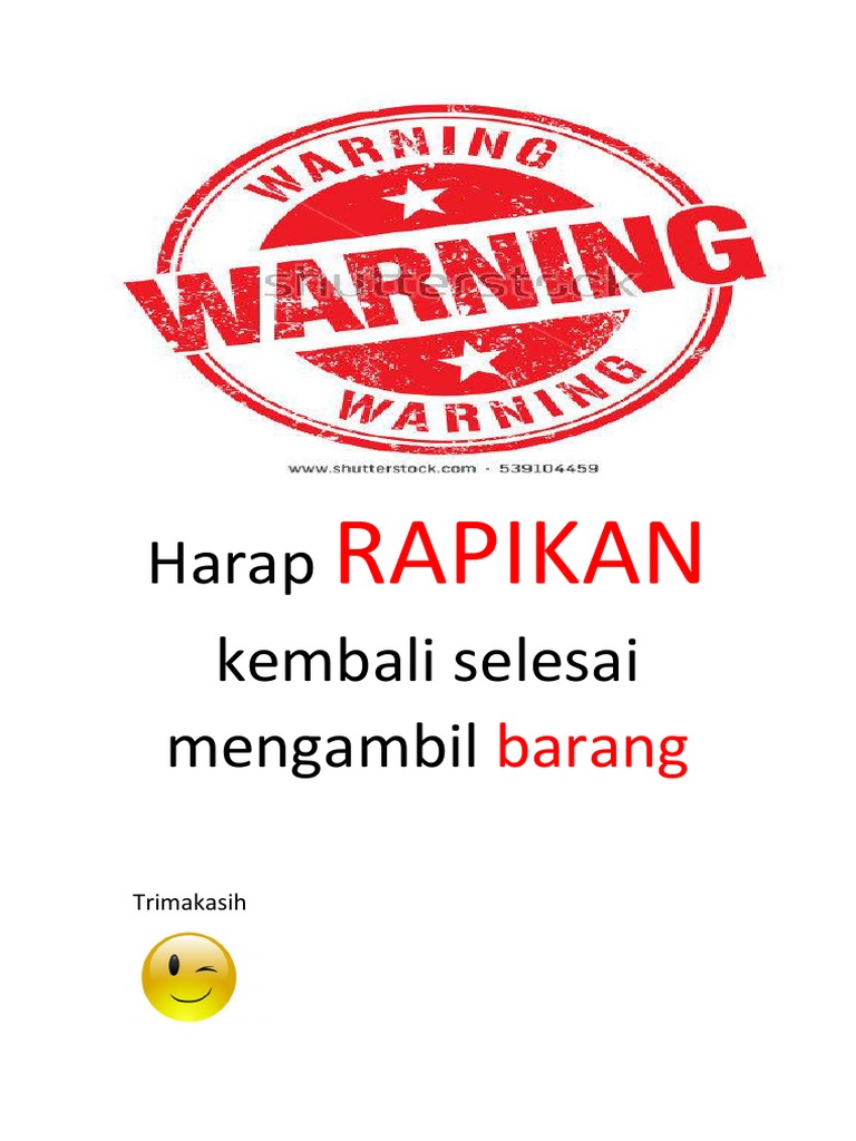 Harap RAPIKAN Kembali Selesai Mengambil Barang | PDF