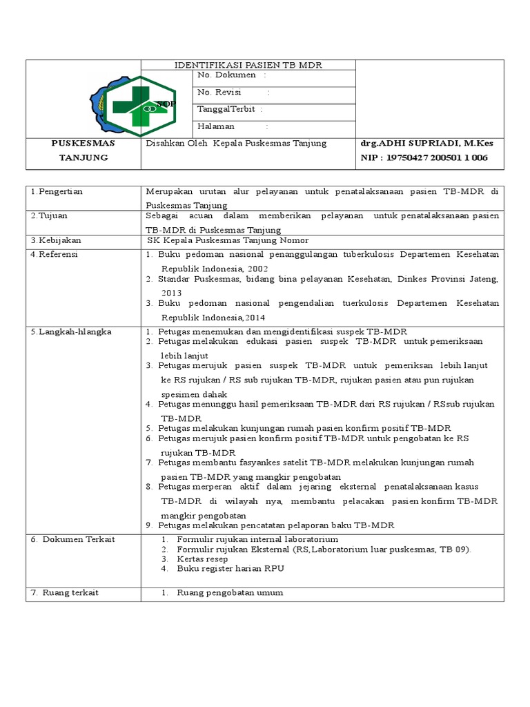 SOP TB MDR PKM | PDF