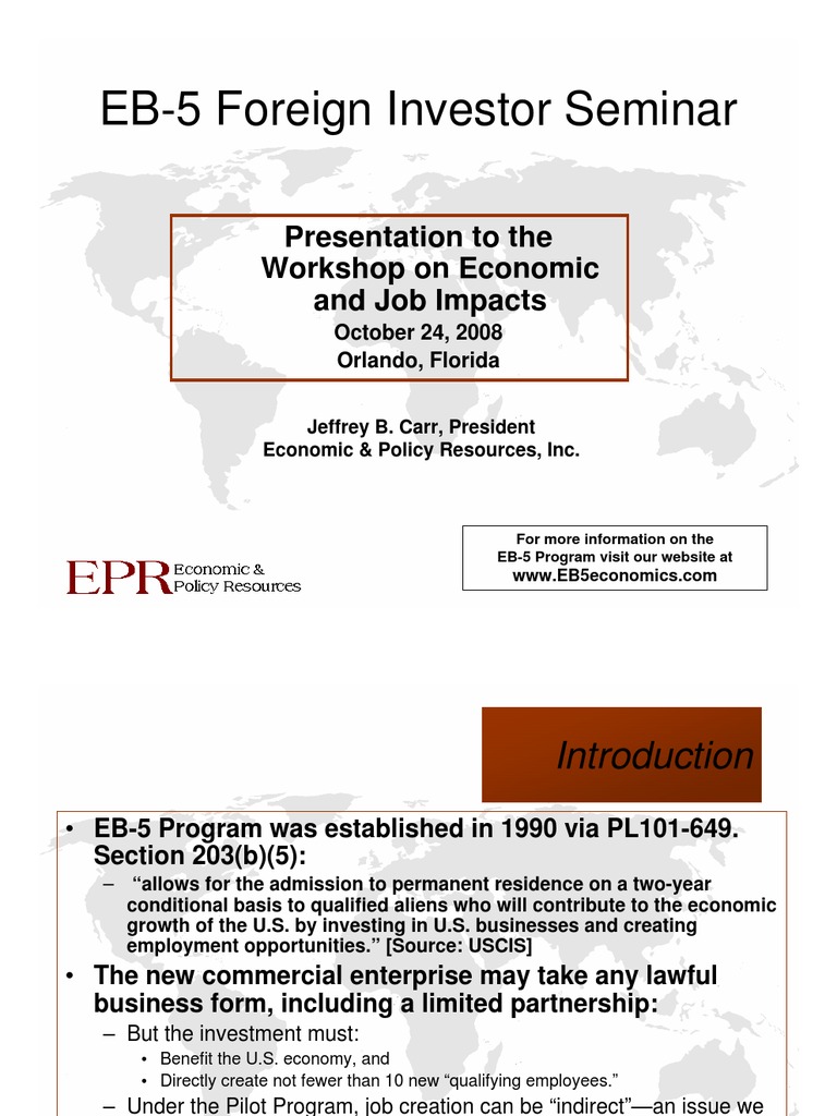 EPR EB5 Presentation Slides Final | PDF | Employment | Economies