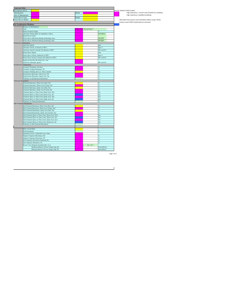 Generator Data Sheet | PDF | Electronic Engineering | Quantity