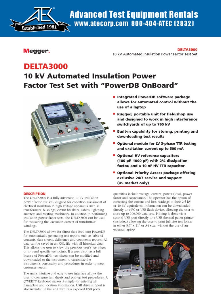Megger-DELTA3000 Datasheet | PDF | Capacitor | Usb