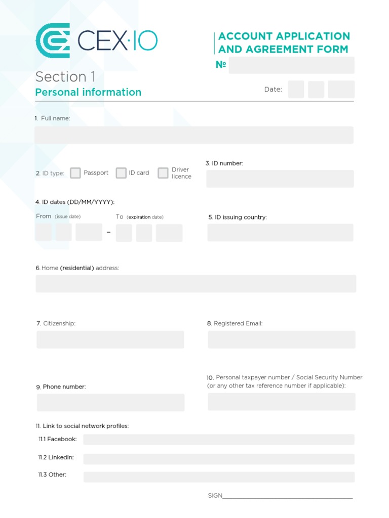 CEX Application Form 1.0 | PDF | Self Employment | Small Business ...