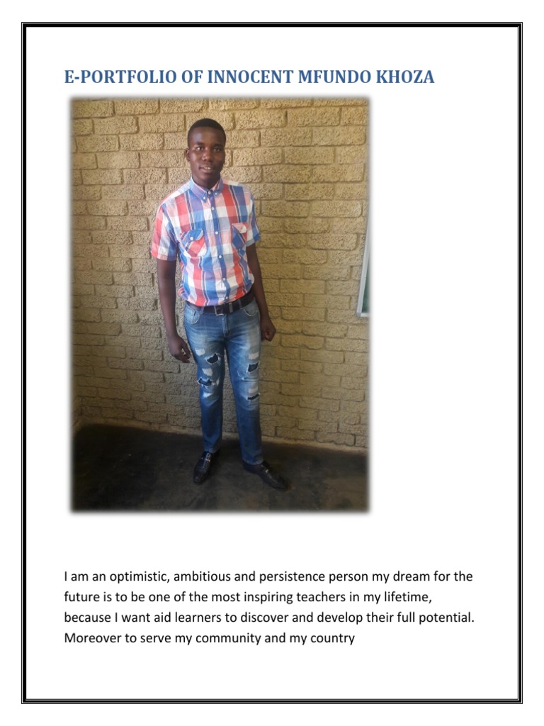 E-Portfolio of Innocent Mfundo Khoza | PDF | Career & Growth