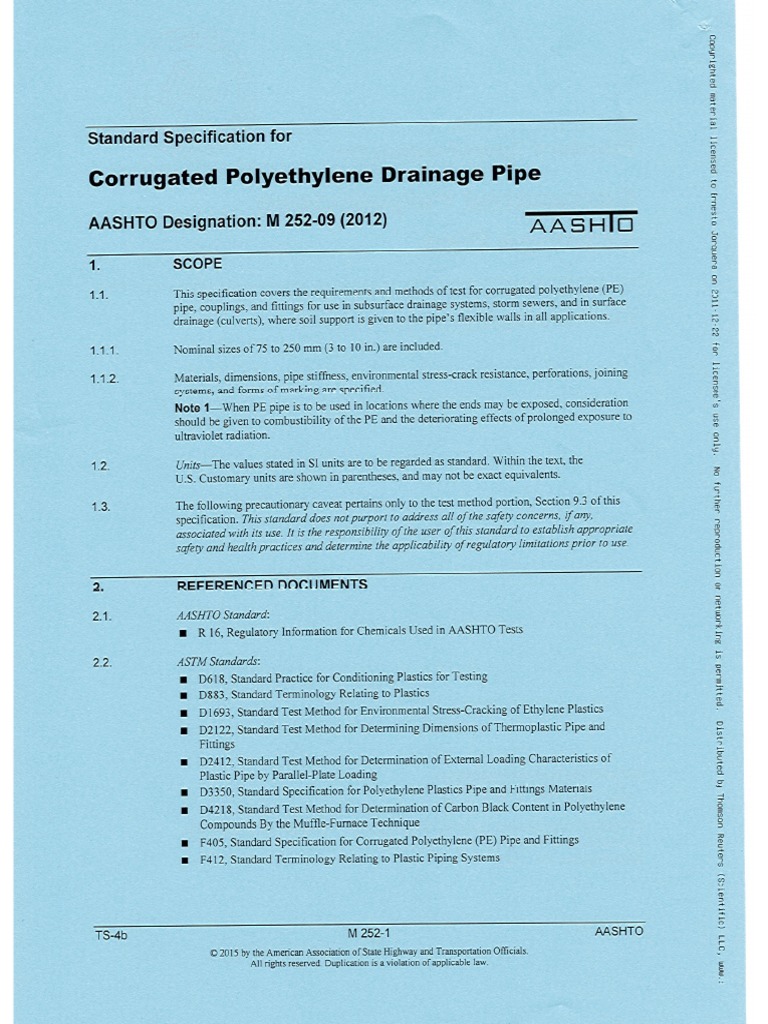 Aashto M252-12 | PDF