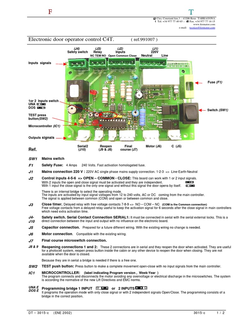 Manual Fermator C4T | PDF | Switch | Relay