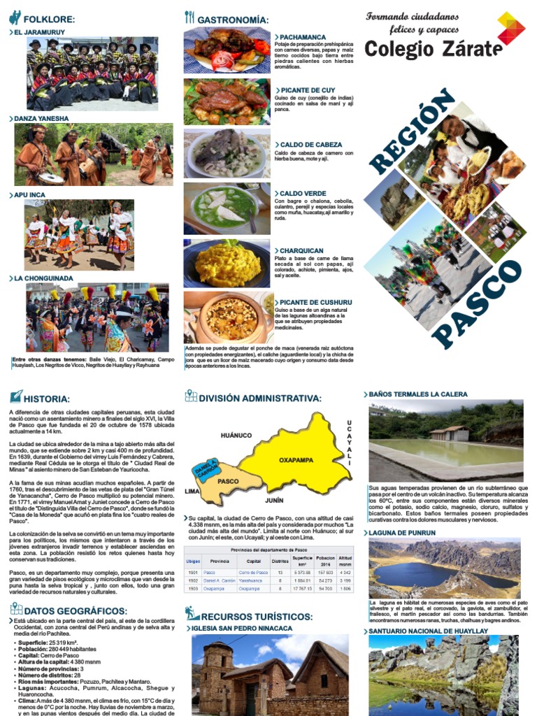Tríptico Región Pasco | PDF | Alimentos | Cocina