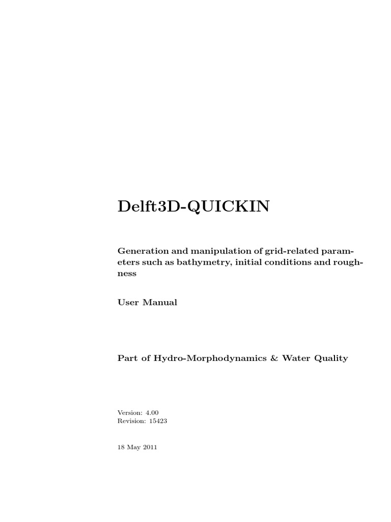 Delft3D-QUICKIN User Manual | PDF | Menu (Computing) | Computer Keyboard