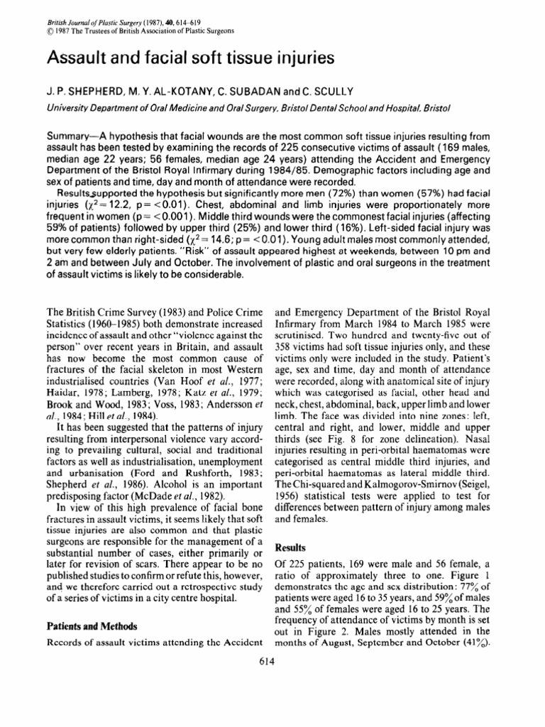 Assault and Facial Soft Tissue Injuries | PDF | Oral And Maxillofacial ...