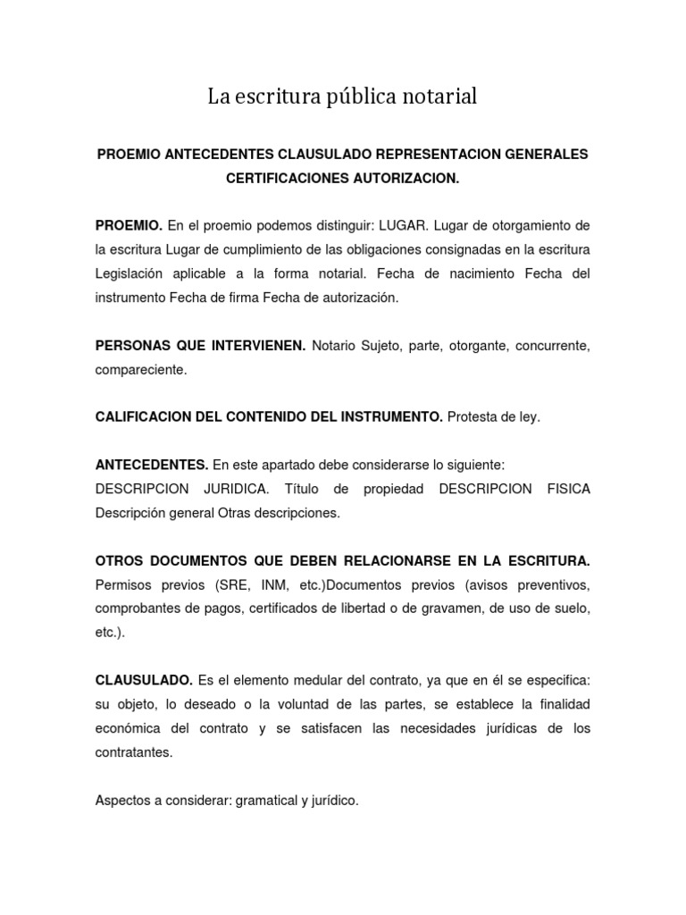 La Escritura Pública Notarial | Virtud | Información del gobierno