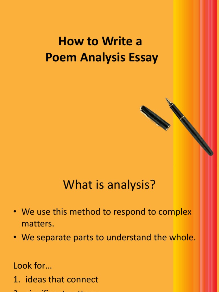 How To Write A Poem Analysis Essay | Download Free PDF | Poetry | Essays