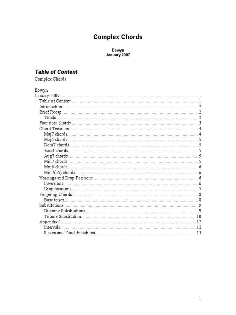 Complex Chords PDF | PDF | Chord (Music) | Interval (Music)