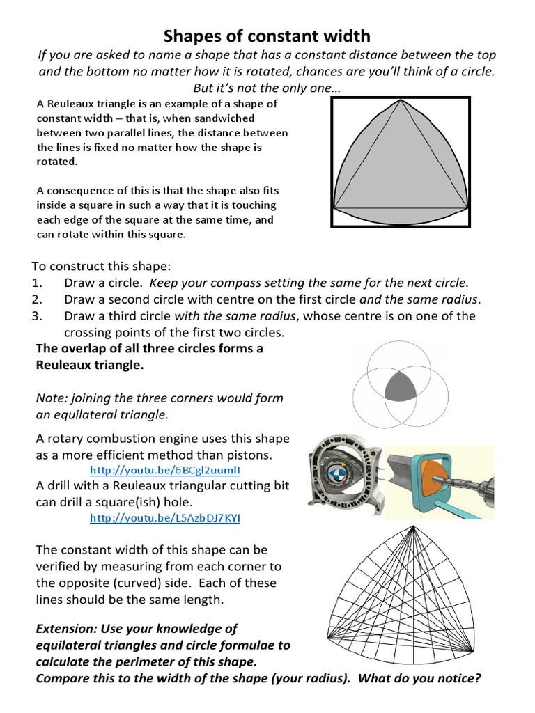 Shapes of Constant Width | PDF | Triangle | Circle