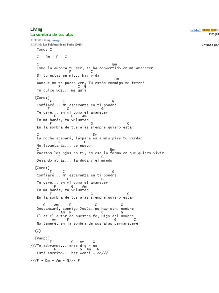 La Sombra de Tus Alas: Letra y Acordes | PDF