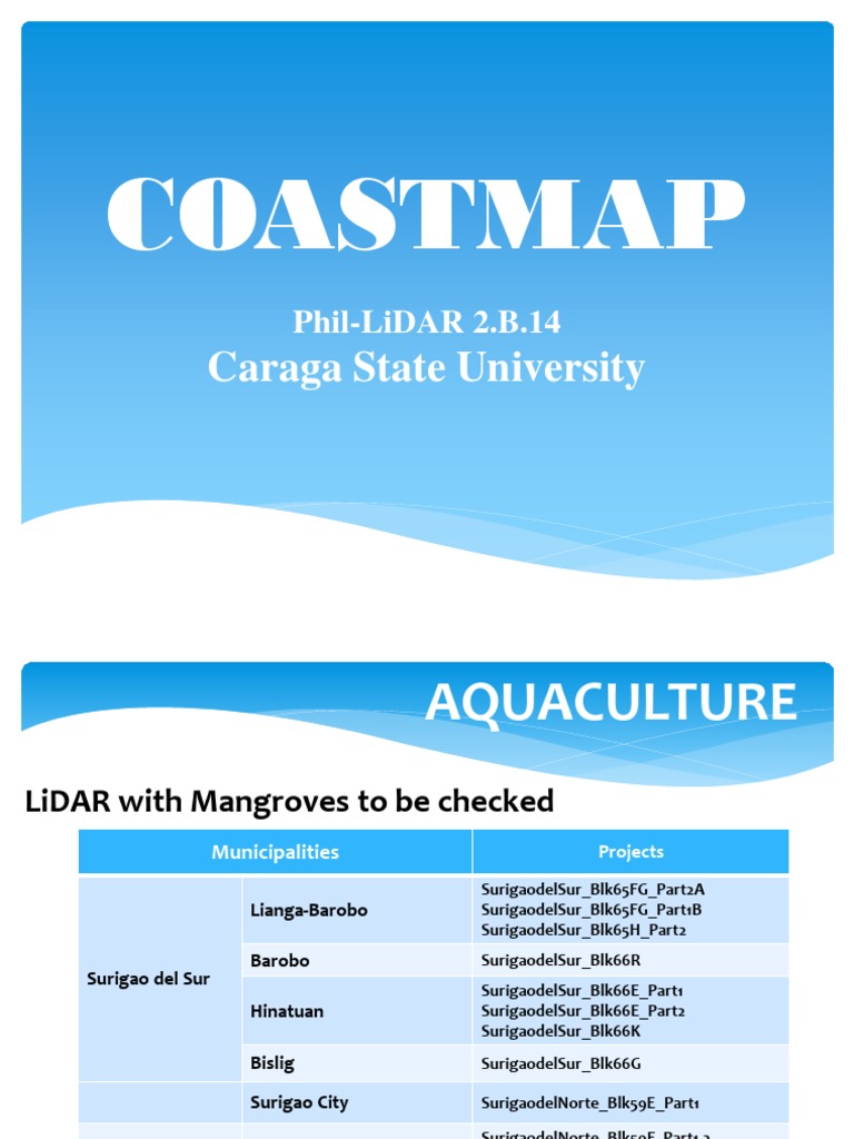 COASTMAP Aquaculture LiDAR Projects | PDF | Technology & Engineering