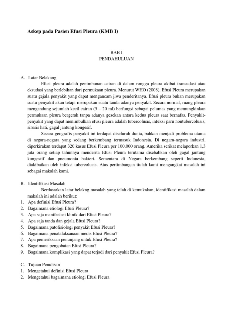 Askep Pada Pasien Efusi Pleura | PDF