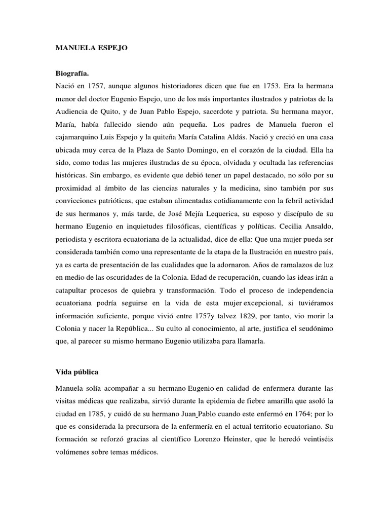Manuela Espejo | PDF | Ecuador