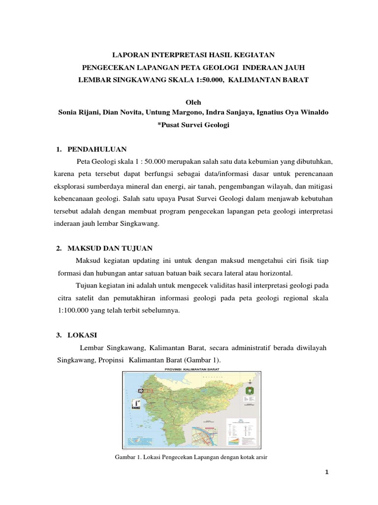 Peta Geologi Interpretasi Inderaan Jauh Singkawang Level 2 | PDF | Sains & Matematika