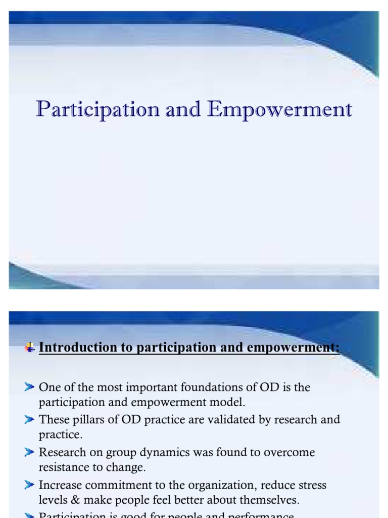 Participation and Empowerment | Empowerment | Leadership