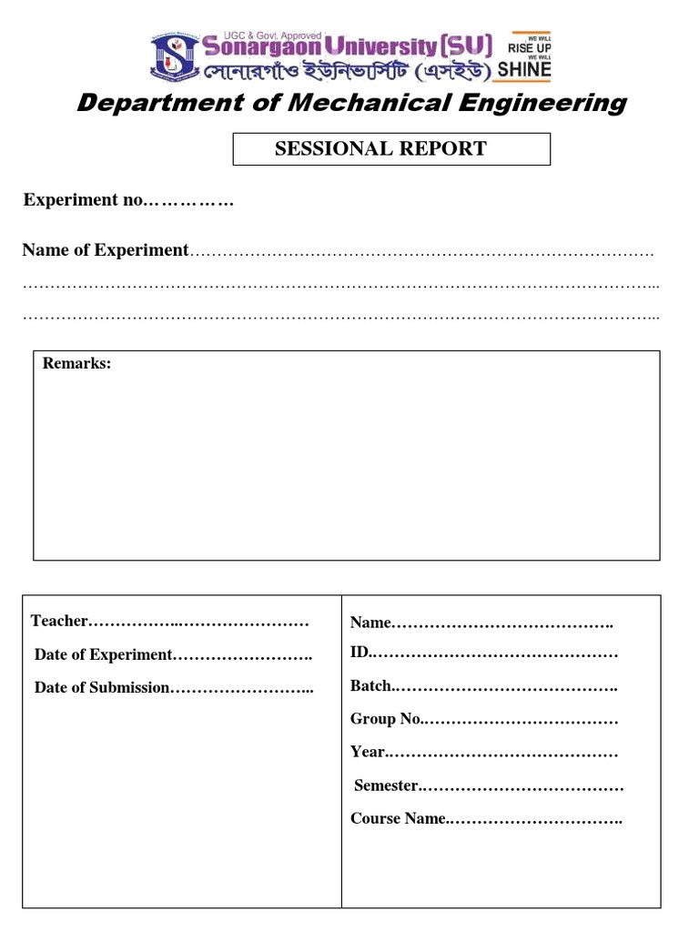 Mechanical Engineering Report Template | PDF