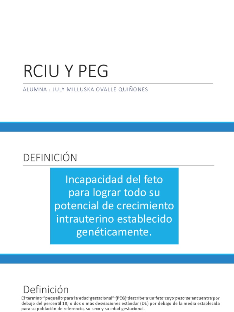 RCIU y PEG | PDF | Parto | Placenta