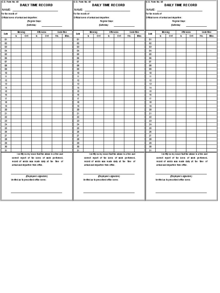 Blank DTR | PDF | Business