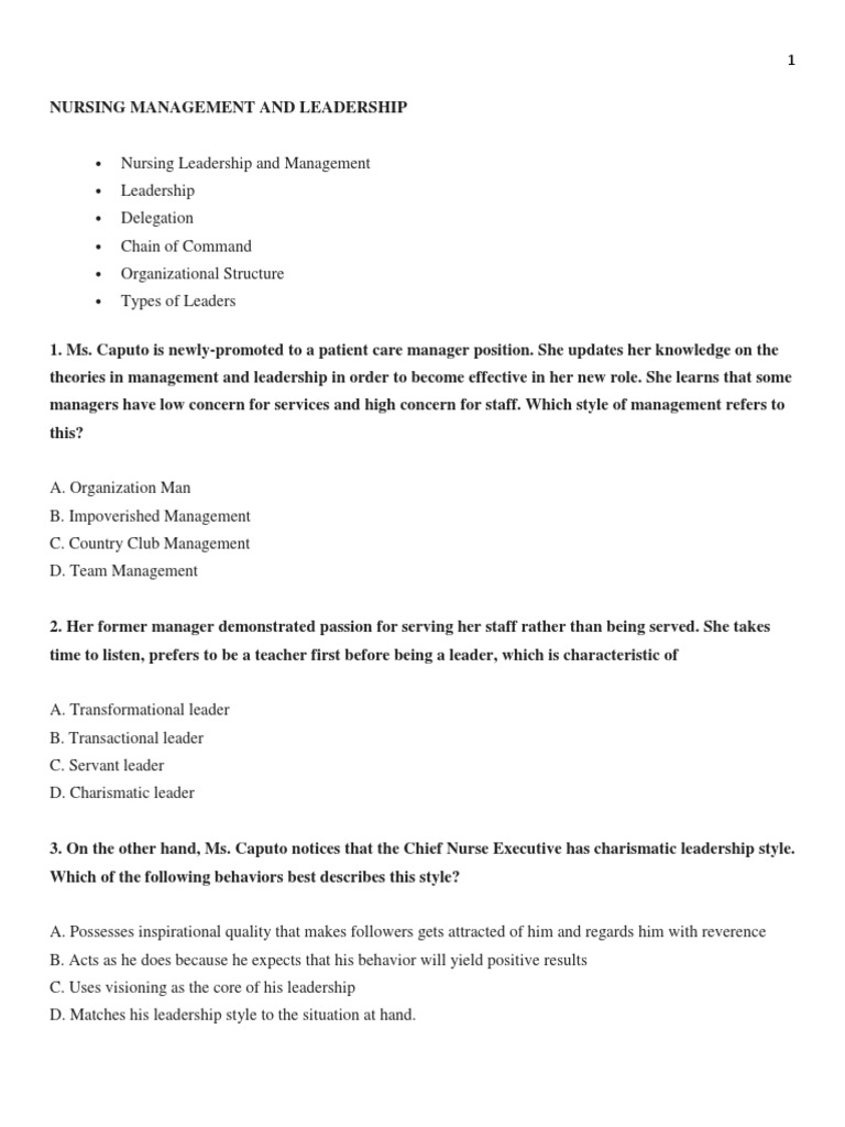 Nursing Management and Leadership | PDF | Leadership | Nursing