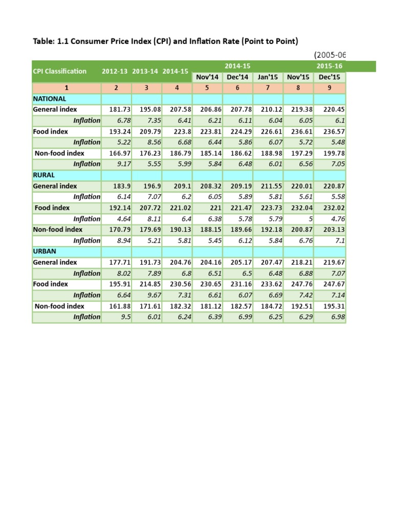 CPI & Inflation Data Analysis | PDF | Consumer Price Index | Inflation