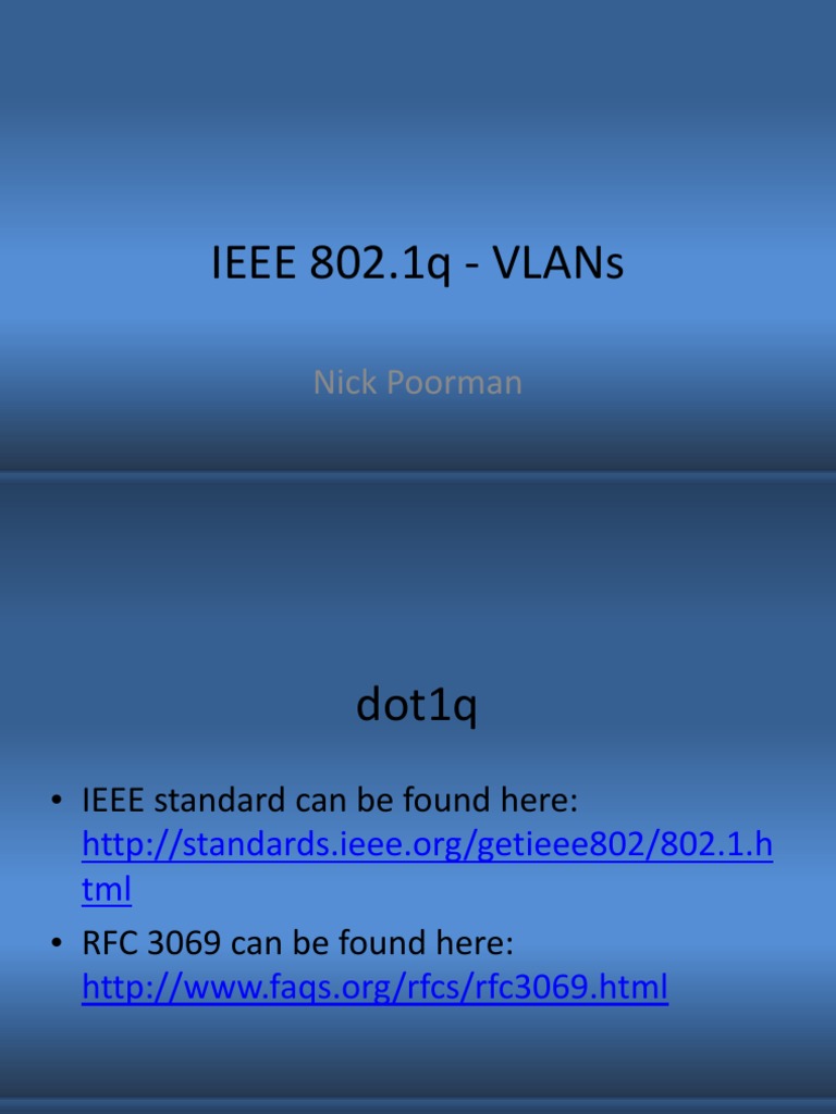 IEEE802.1q VLAN | PDF | Computer Network | Network Protocols