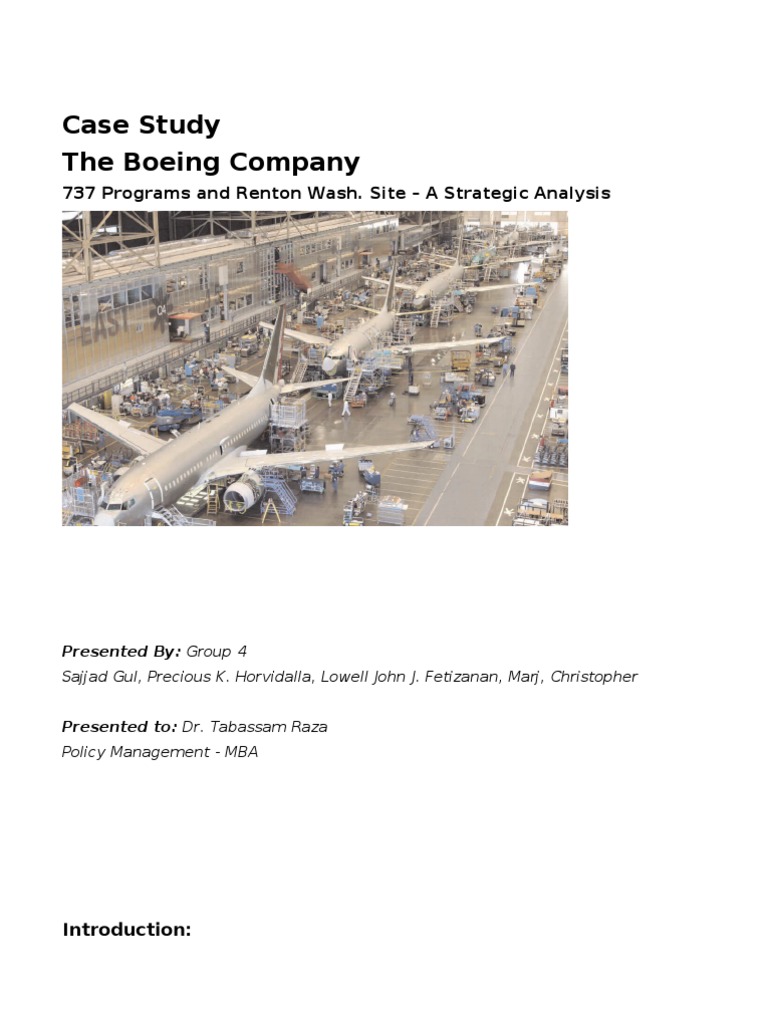 The Boeing - Case Study | PDF | Boeing | Competitive Advantage