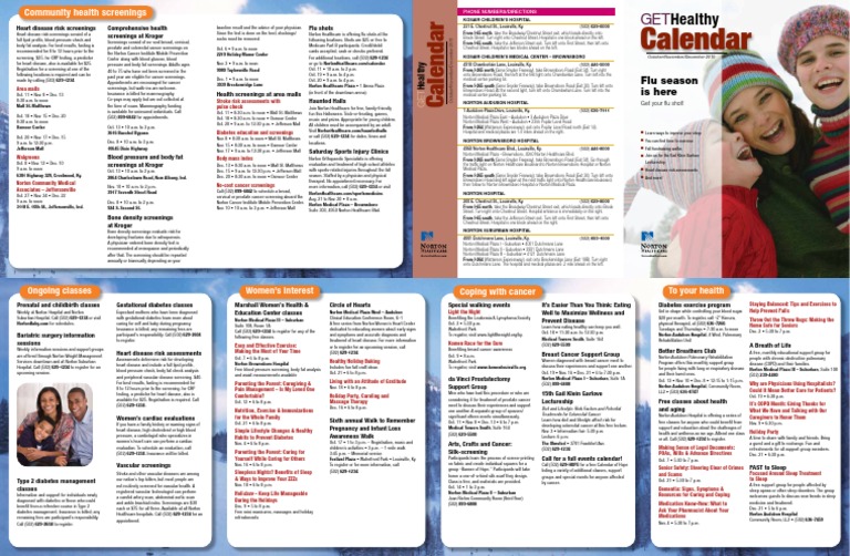 Get Healthy Calendar Oct Nov Dec | PDF | Cardiovascular Diseases | Cancer