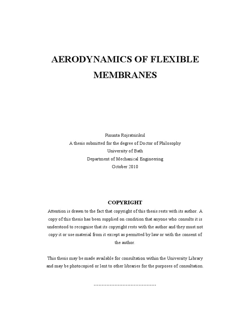 PHD - Aerodynamics of Flexible Membranes | PDF | Boundary Layer | Laminar Flow