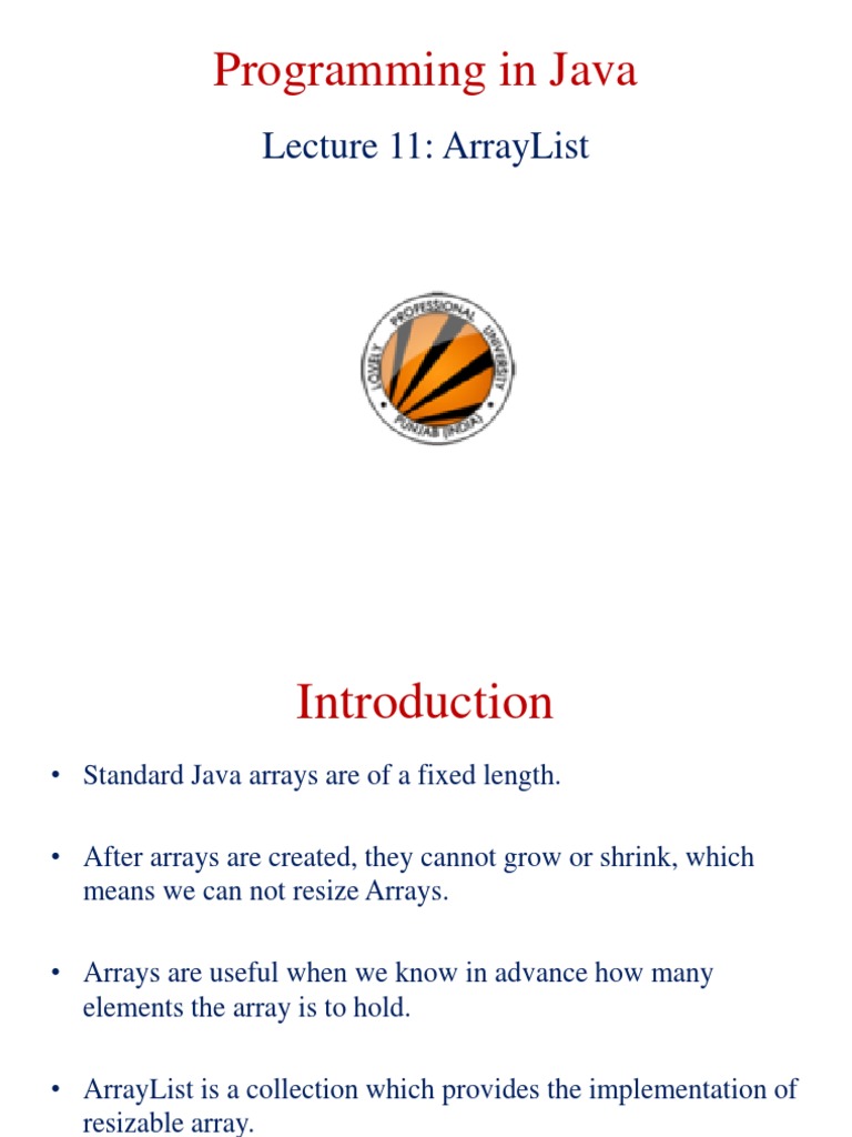 L11 Arraylist Pdf Array Data Type C Programming Language