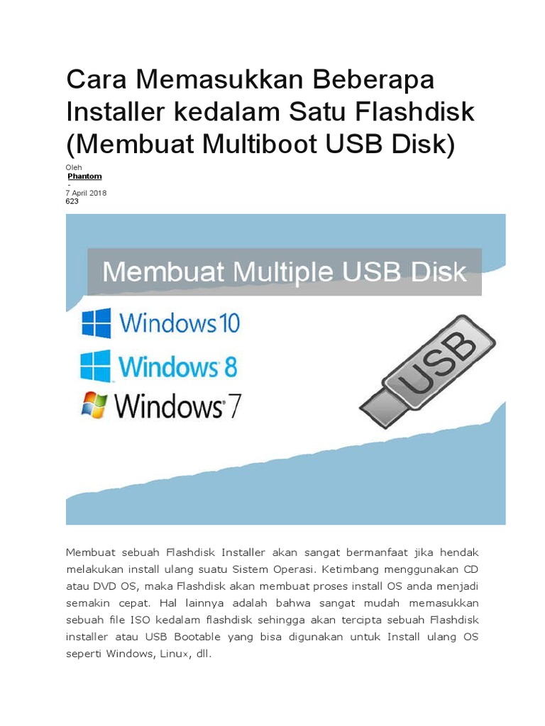 Cara Memasukkan Beberapa Installer Kedalam Satu Flashdisk | PDF