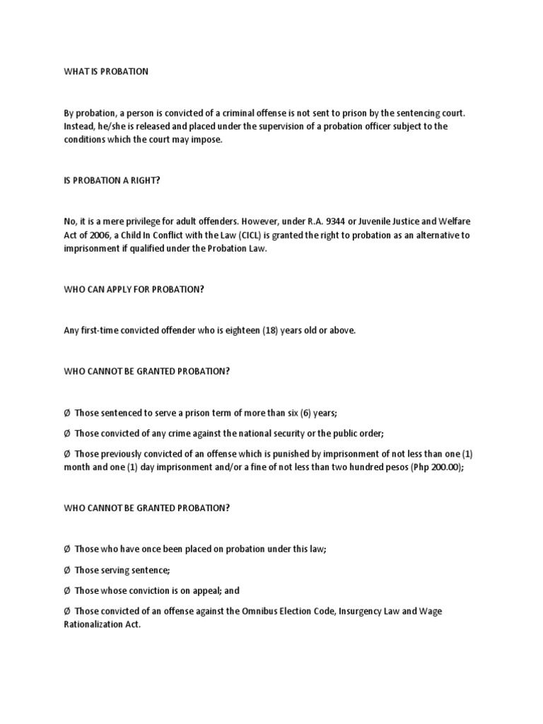 Guidelines in Probation | PDF | Probation | Penology