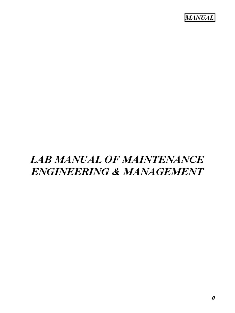 Lab Manual of Maintenance Engineering & Management | PDF | Occupational ...