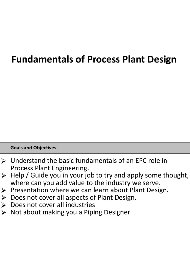 Process Plant Design Fundamentals Guide | PDF | Valve | Pipe (Fluid ...