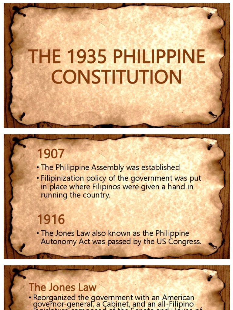 The 1935 Philippine Constitution | PDF | Presidents Of The United ...