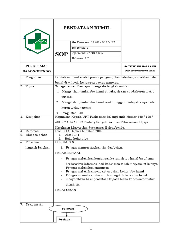Sop Pendataan Ibu Hamil | PDF