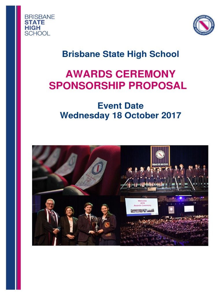 Brisbane State High Awards Sponsorship | PDF | Sponsor (Commercial ...