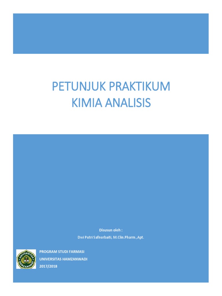 Buku Petunjuk Praktikum Kimia Analisis Fix PDF | PDF