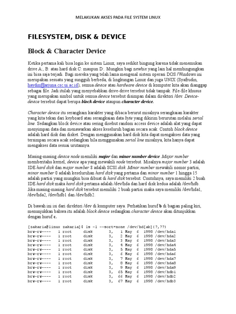 Melakukan Akses Pada File System Linux | PDF