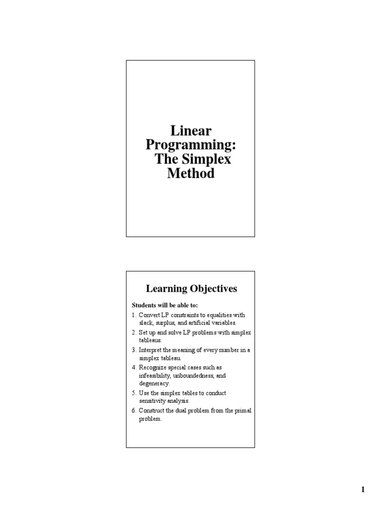 Simplex Economic Interpretation Pdf Linear Programming Mathematical Optimization