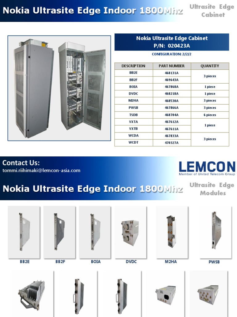 Nokia Ultrasite Edge Cabinet Details | PDF