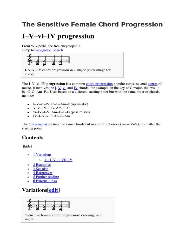 Sensitive Female Chord Progression | PDF | Elements Of Music | Harmony